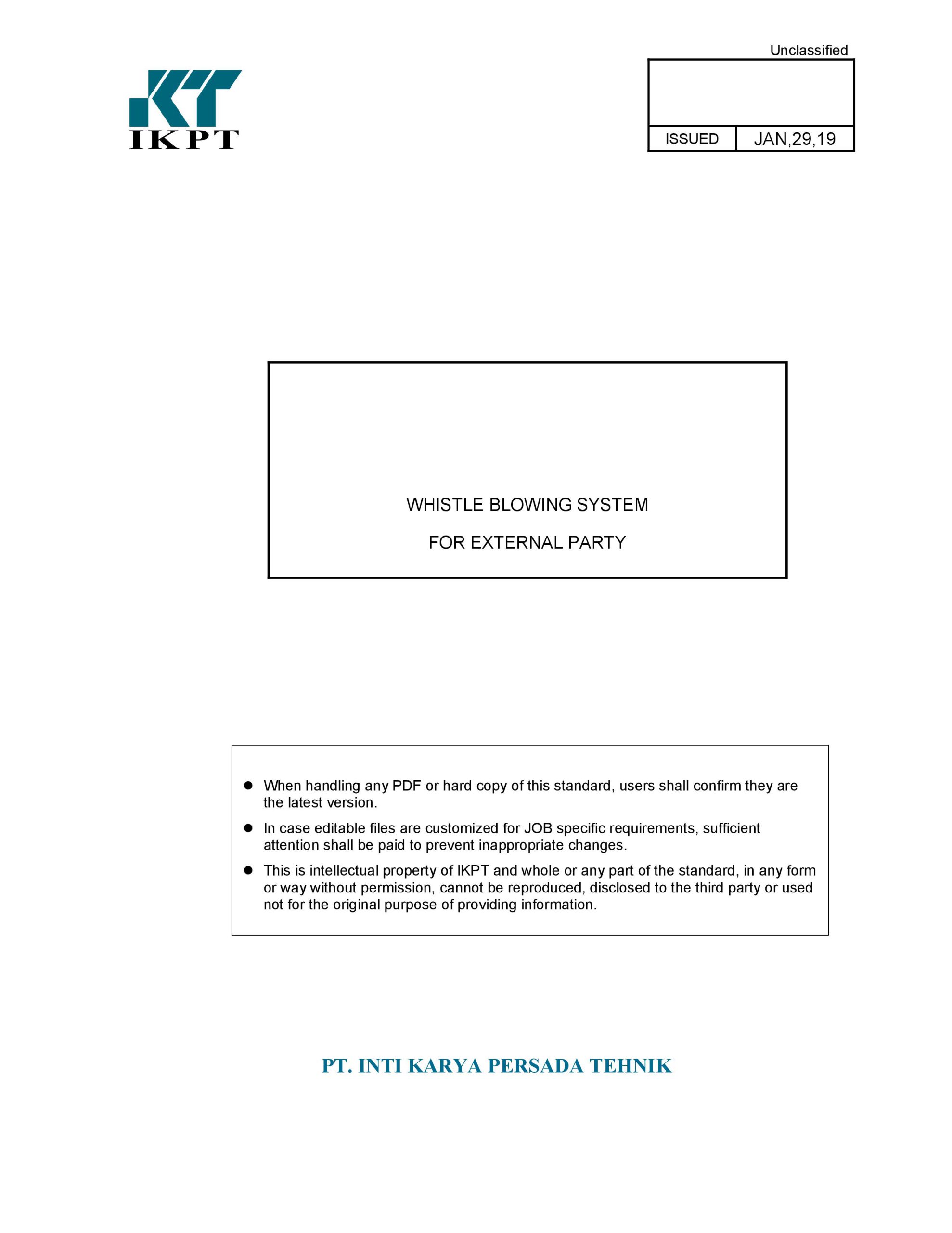 IKPT CODE OF BUSINESS ETHIC – PT INTI KARYA PERSADA TEHNIK