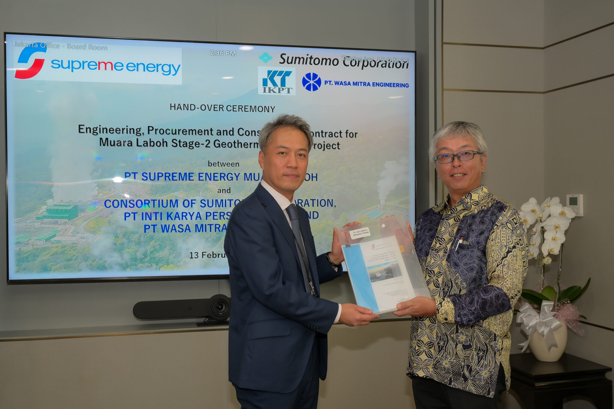 EPC Contract Handover Ceremony for Muara Laboh Stage-2 Geothermal Power ...